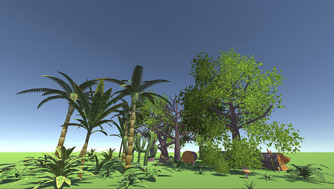3D model Cartoon Vegetation VR / AR / low-poly | CGTrader