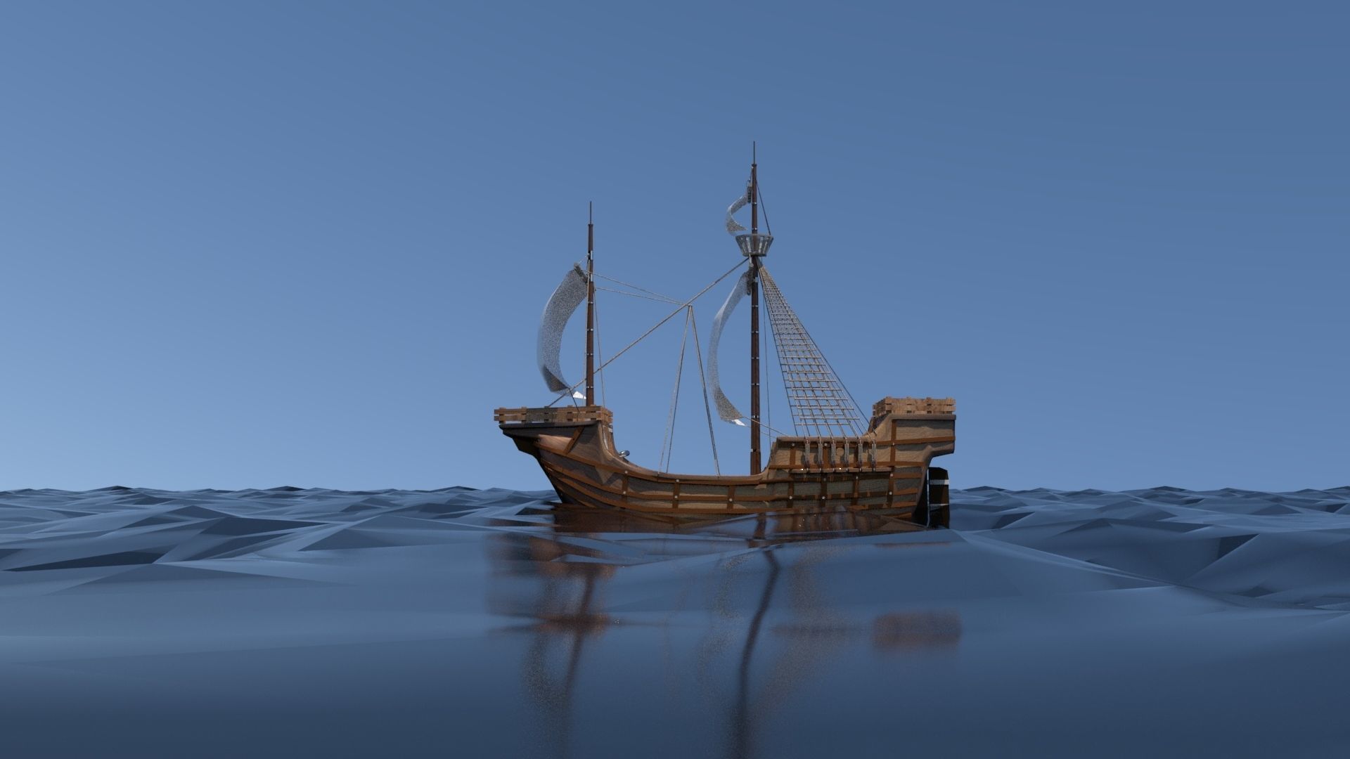 Free pirate ship remastered free 3D model | CGTrader