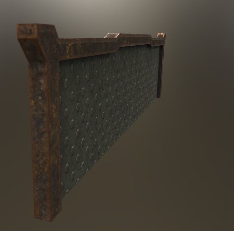 3D model Rusted Metal Railing VR / AR / low-poly | CGTrader