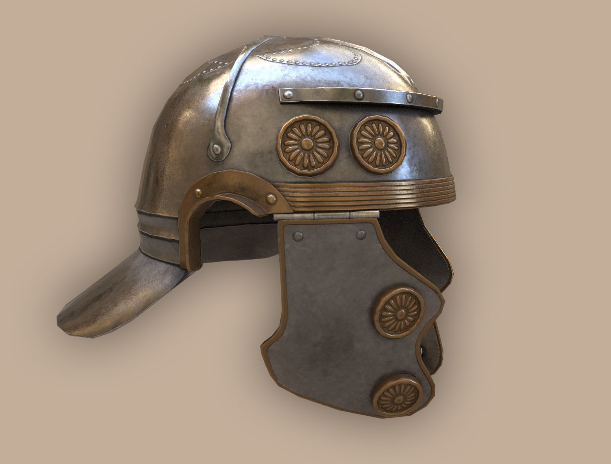 3D model Ancient Legionary Roman Helmet Galea VR / AR / low-poly | CGTrader