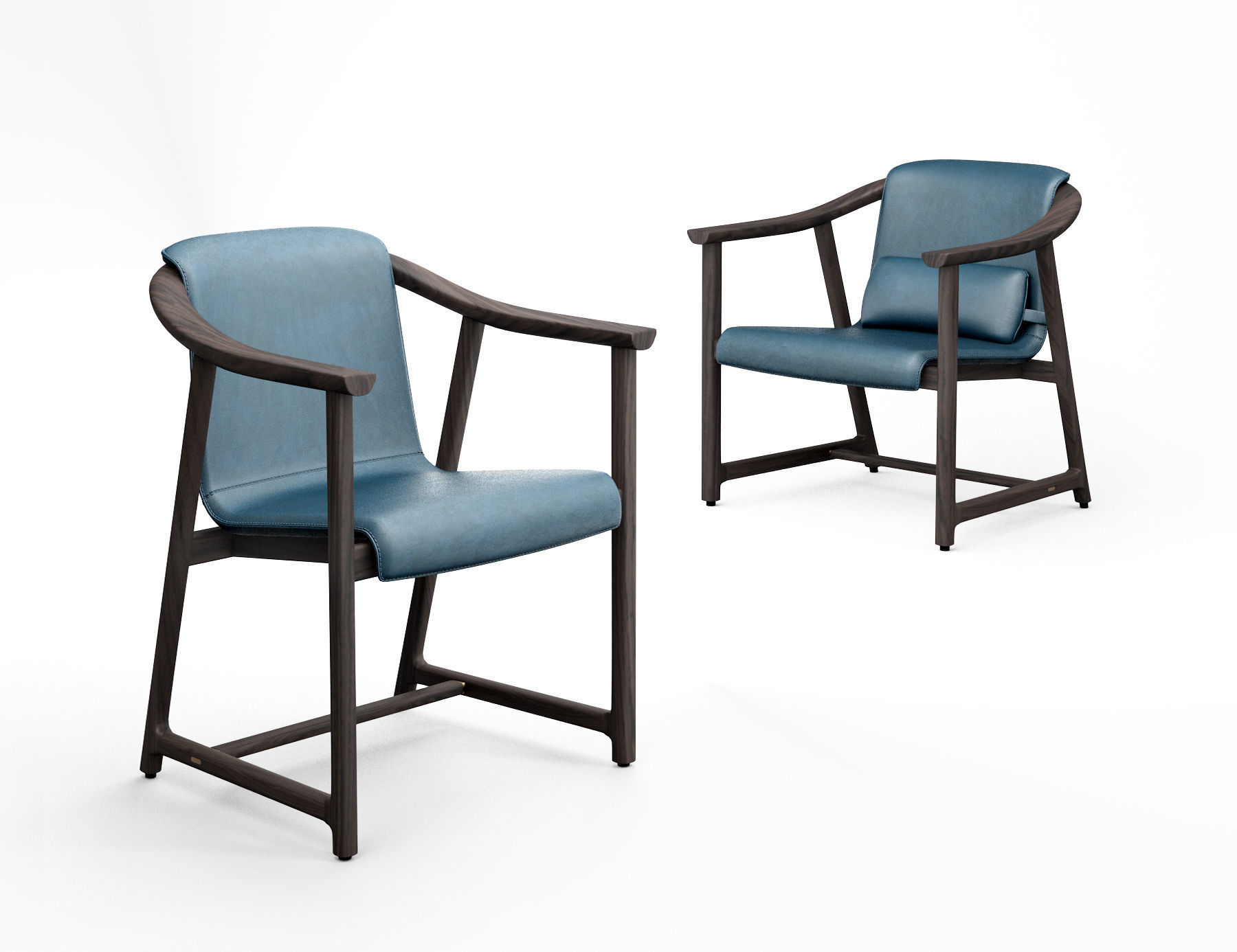 Stellar Works Mandarin dining chair and lounge chair 3D model | CGTrader