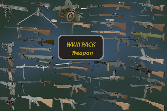 3D model Weapon World War pack VR / AR / low-poly | CGTrader