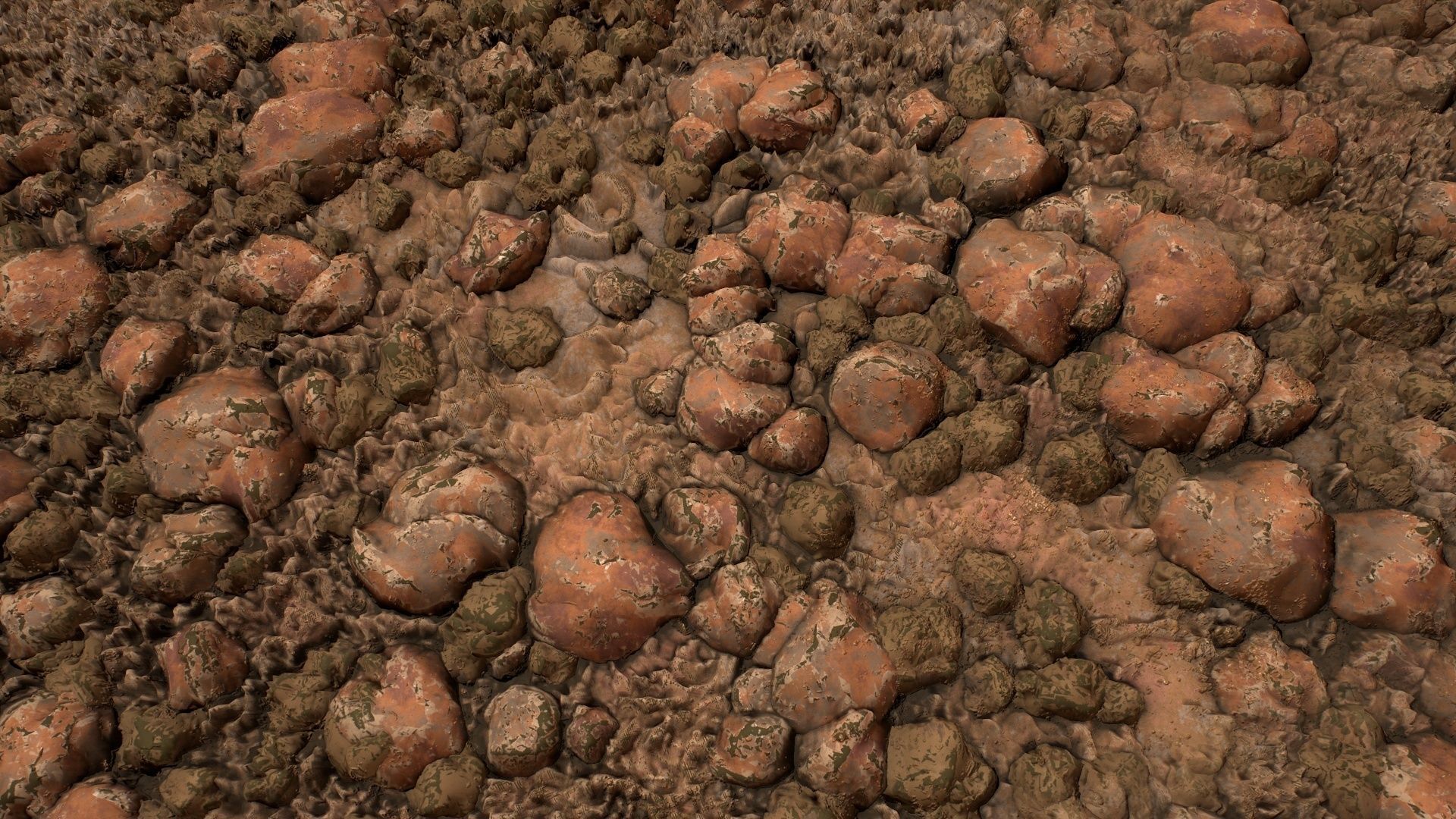 Texture PBR seamless red rocky ground textures VR / AR / low-poly ...