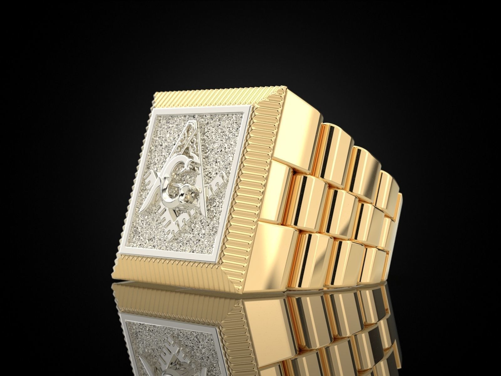 Mason Men ring 3 3D model 3D printable | CGTrader