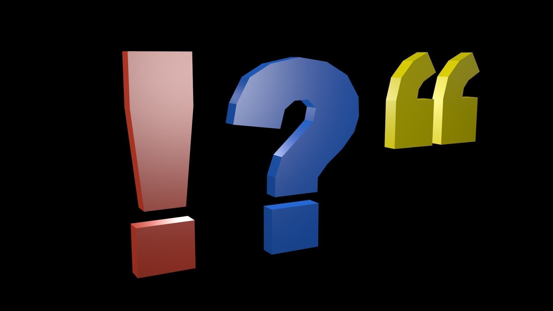 3D model Low poly punctuation marks 1 VR / AR / low-poly | CGTrader