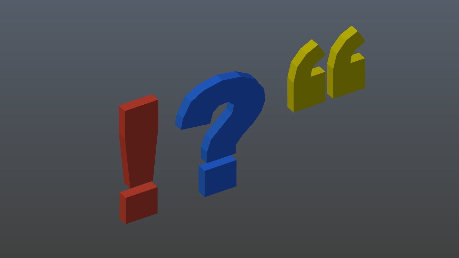 3D model Low poly punctuation marks 1 VR / AR / low-poly | CGTrader