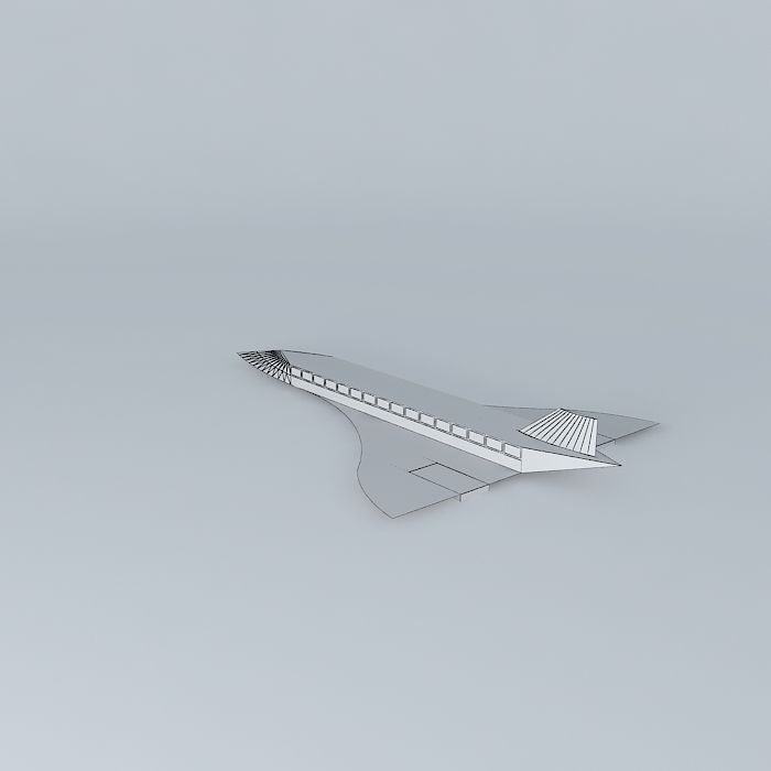 Concorde airplane with stripes free 3D model | CGTrader
