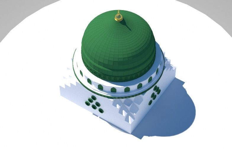 3D model islamic Mosque Green Dome VR / AR / low-poly | CGTrader