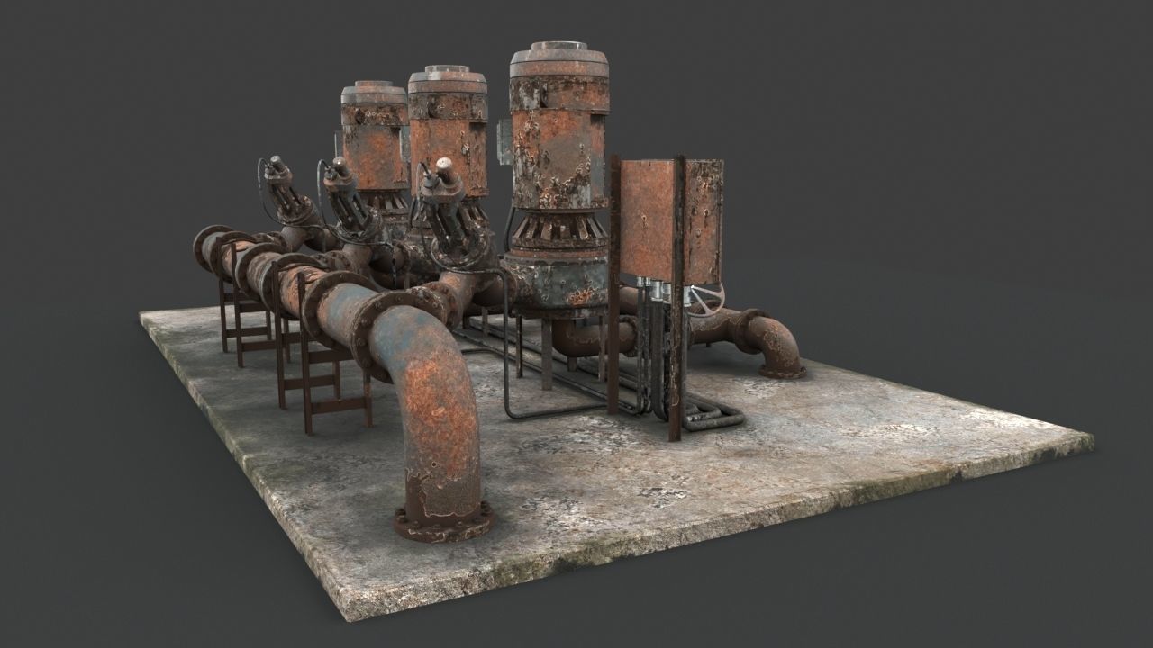 Rusted pump station 3D model | CGTrader