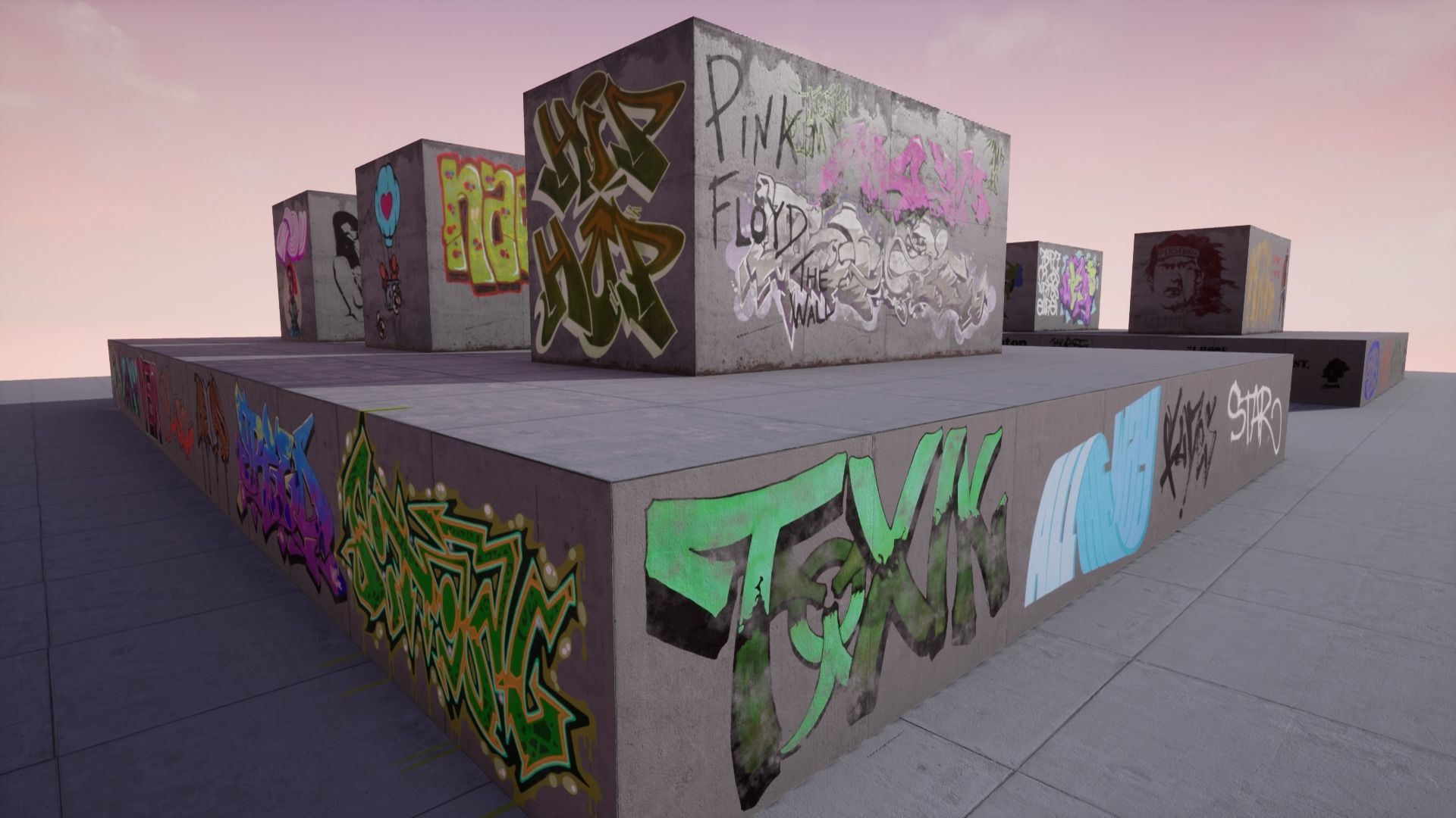 3D model 100 Procedural Graffiti for UE4 VR / AR / low-poly | CGTrader