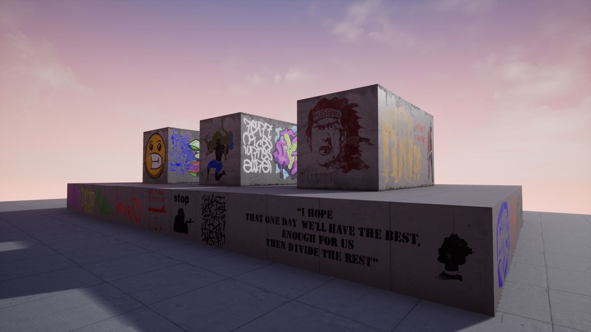 3D model 100 Procedural Graffiti for UE4 VR / AR / low-poly | CGTrader