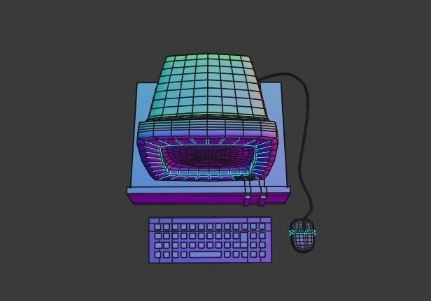 3D model Retro Computer VR / AR / low-poly | CGTrader
