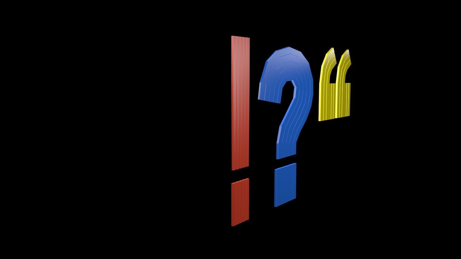 3D model Low poly punctuation marks 3 VR / AR / low-poly | CGTrader