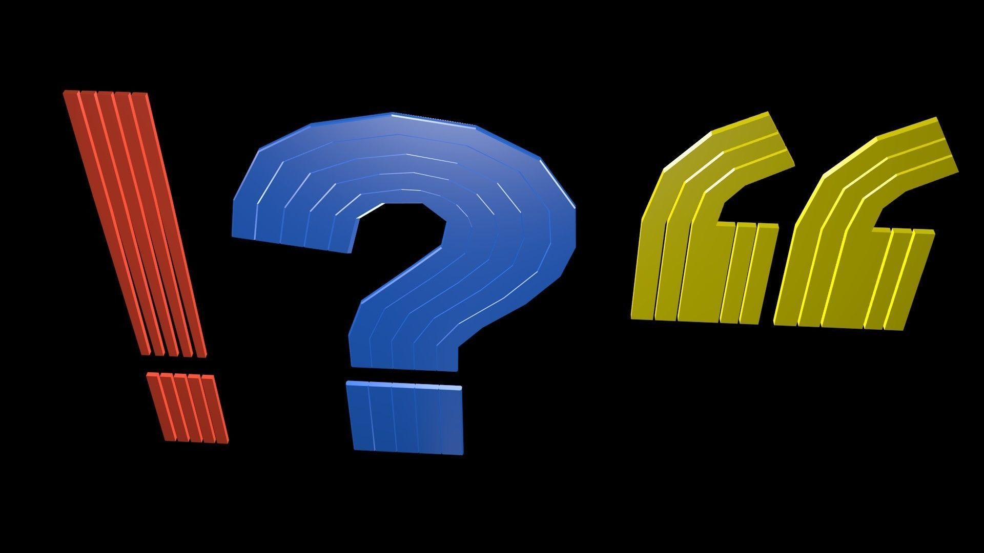 3D model Low poly punctuation marks 3 VR / AR / low-poly | CGTrader