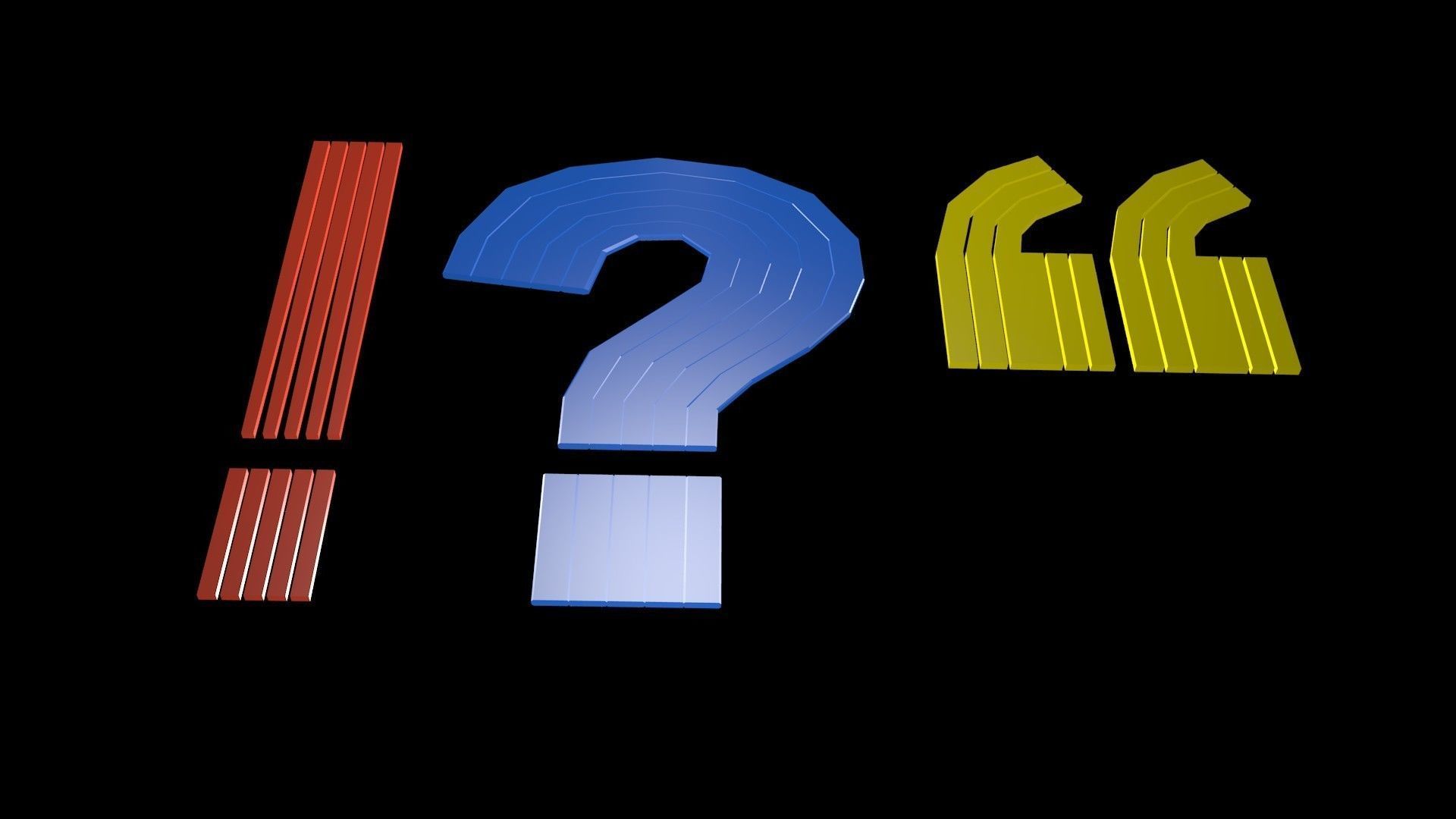 3D model Low poly punctuation marks 3 VR / AR / low-poly | CGTrader