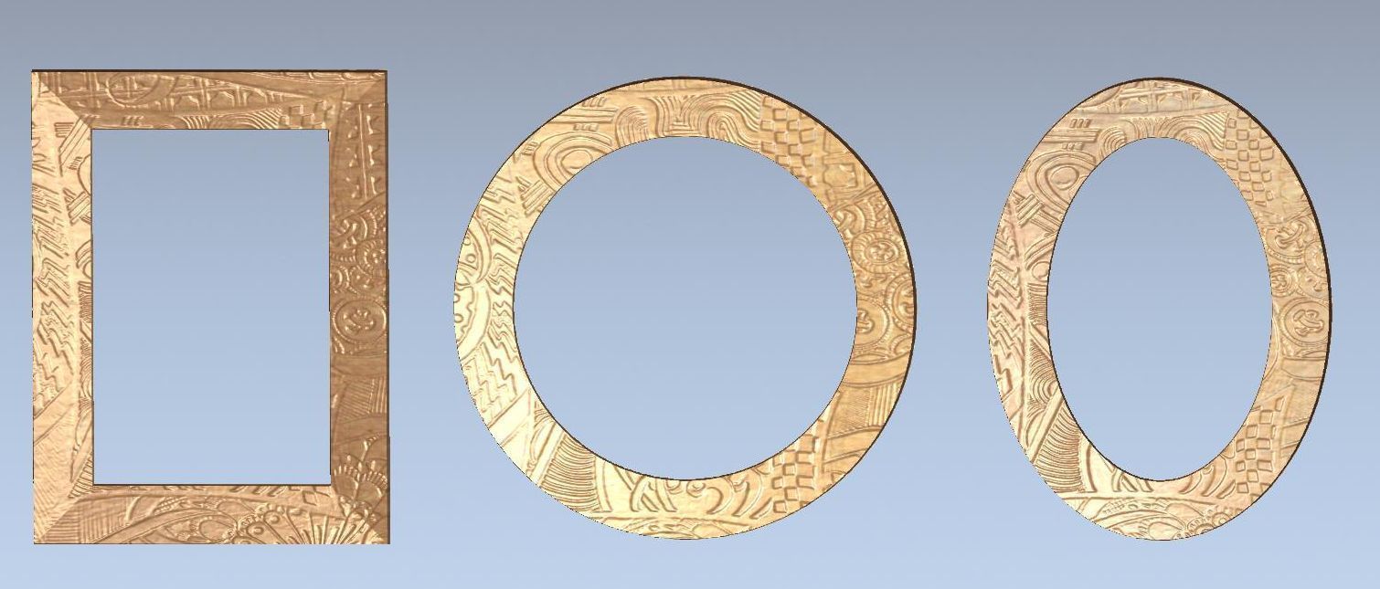 Modern cnc carved mirrors free 3D model | CGTrader