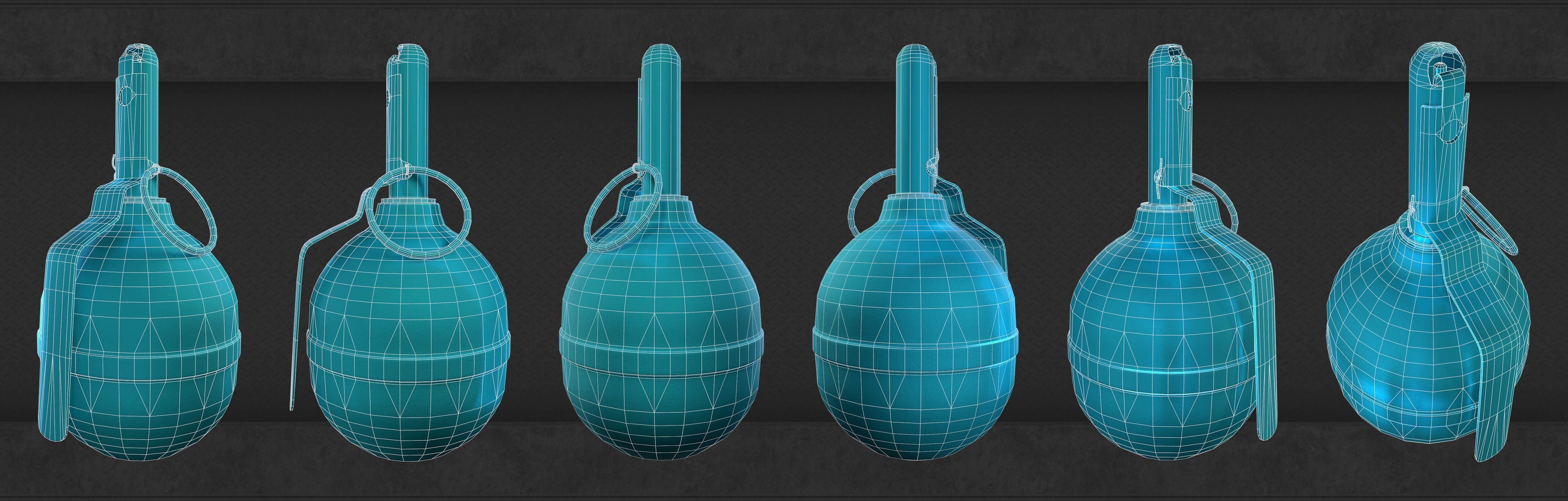 3D model Grenade three grenades VR / AR / low-poly | CGTrader