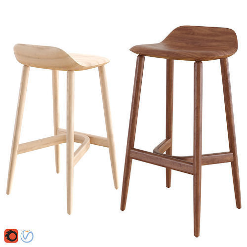 Crosshatch Bar and Counter Stool by Herman Miller 3D model | CGTrader