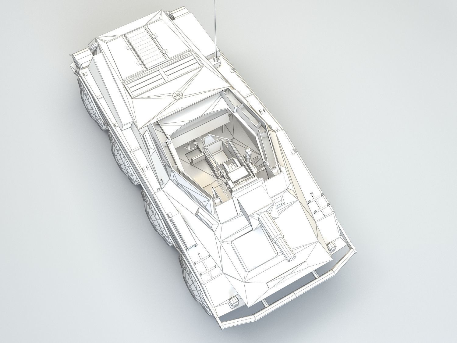 3D model Low Poly SdKfz 234 3 Stummel Armored Car VR / AR / low-poly ...