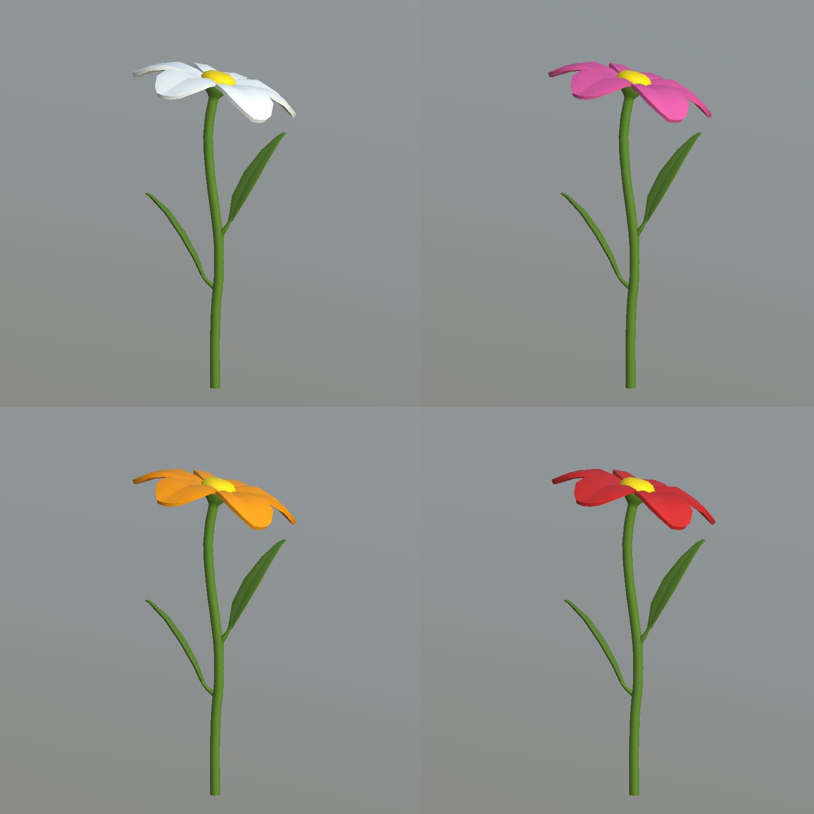 3D model Cartoon flowers VR / AR / low-poly | CGTrader