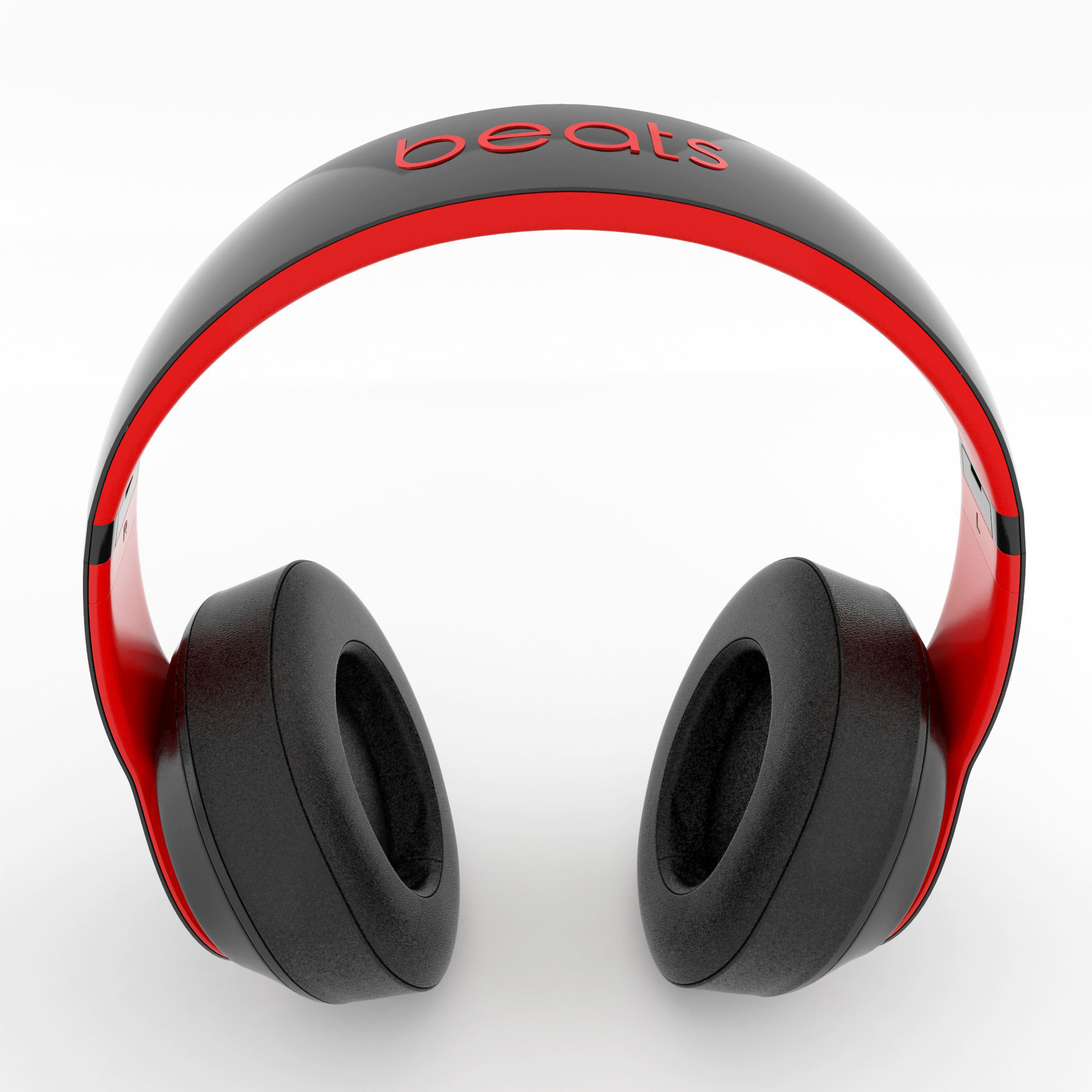 Headphones Beats Studio 3 Red and Black 3D model | CGTrader
