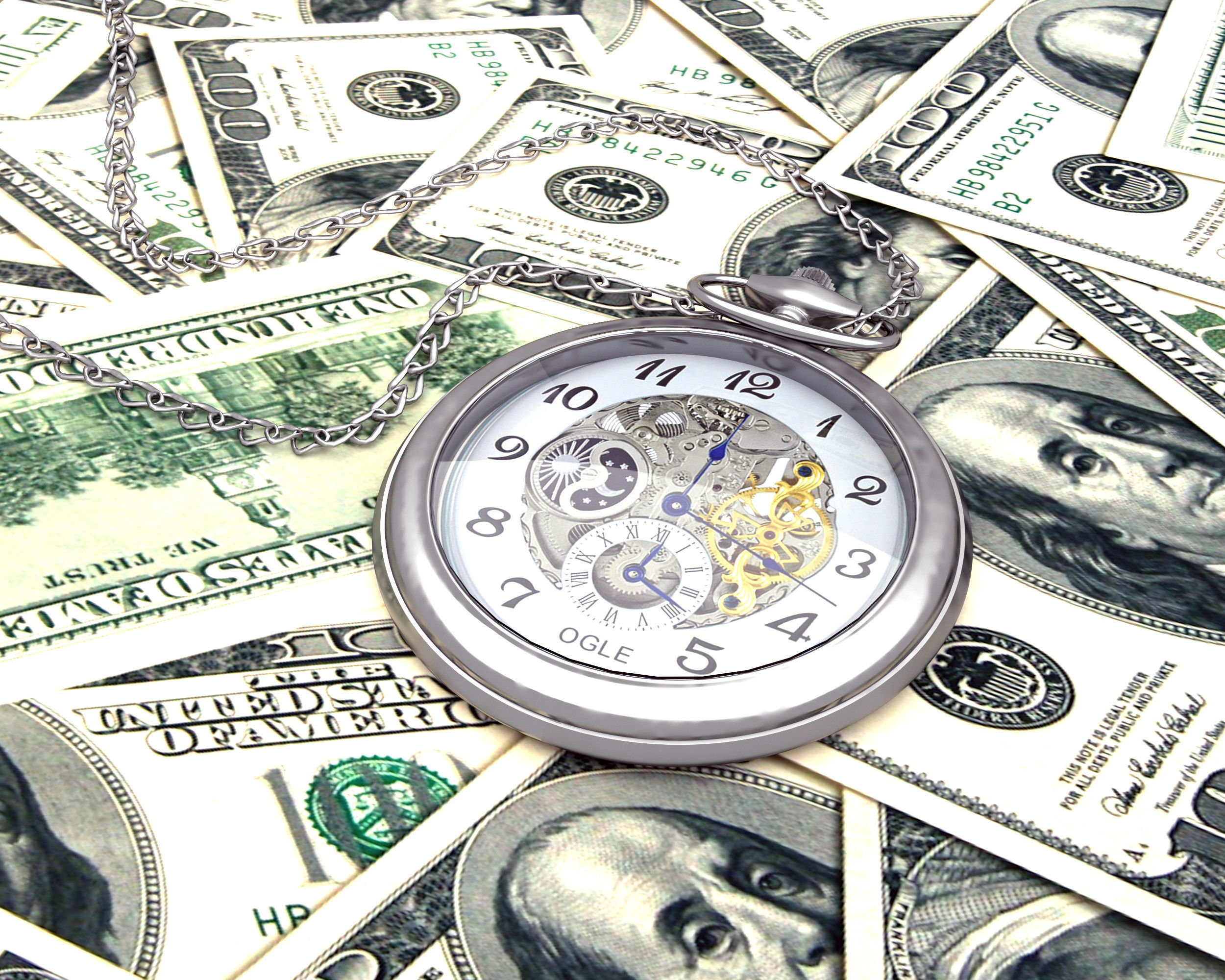 Time is money Watch and dollars 3D model | CGTrader