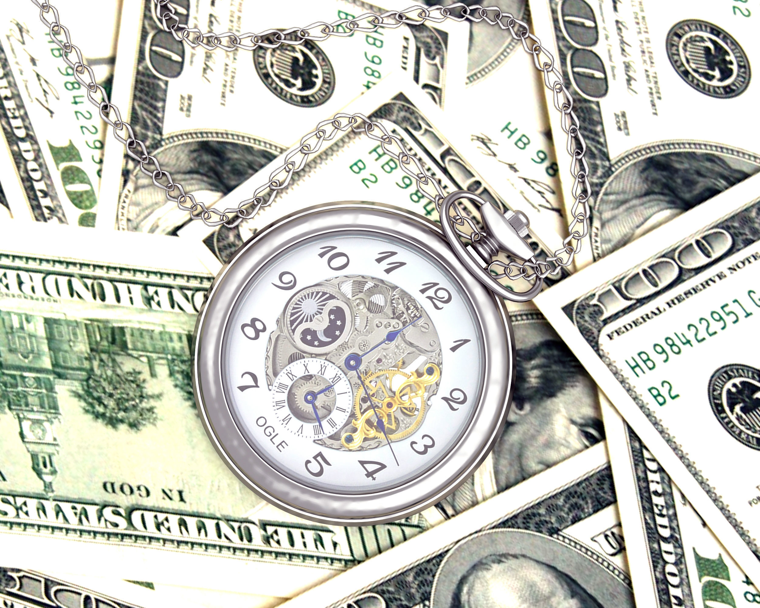 Time is money Watch and dollars 3D model | CGTrader