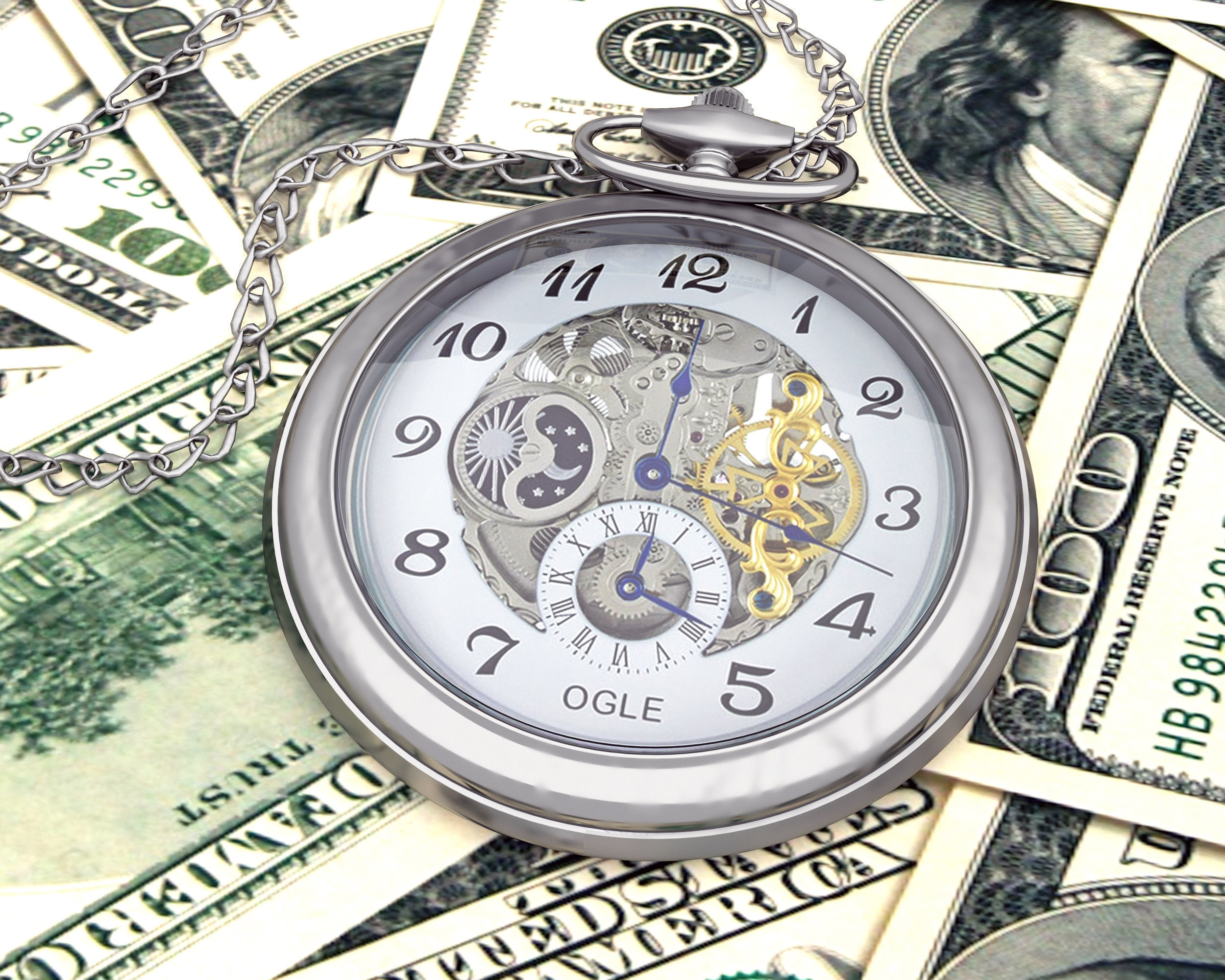 Time is money Watch and dollars 3D model | CGTrader