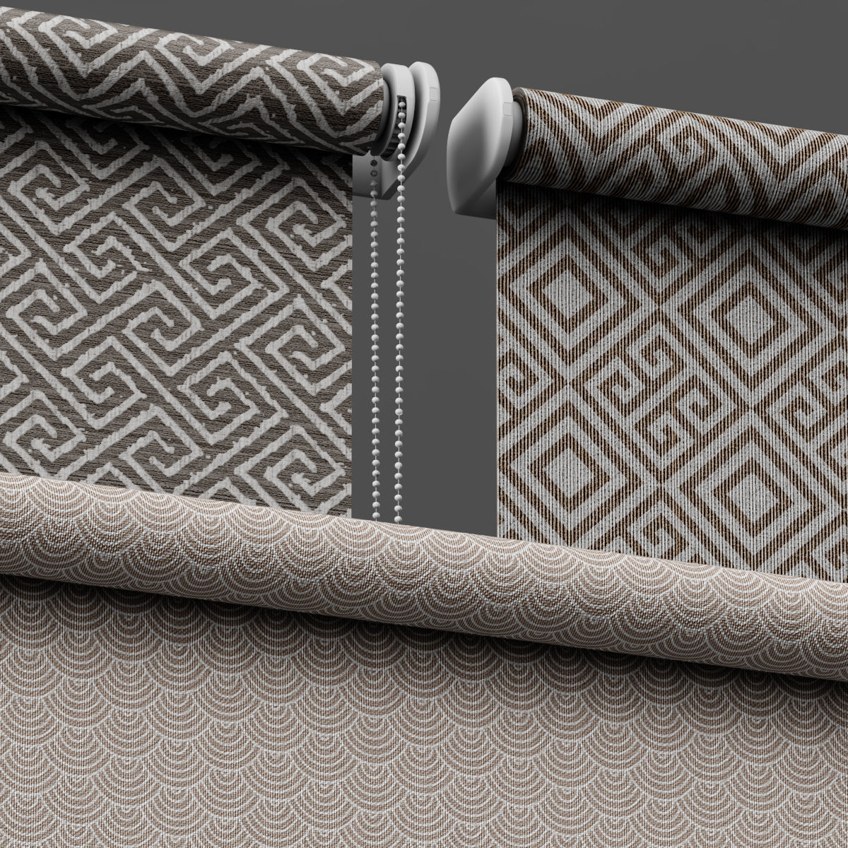 roller blind set 02 3D model | CGTrader