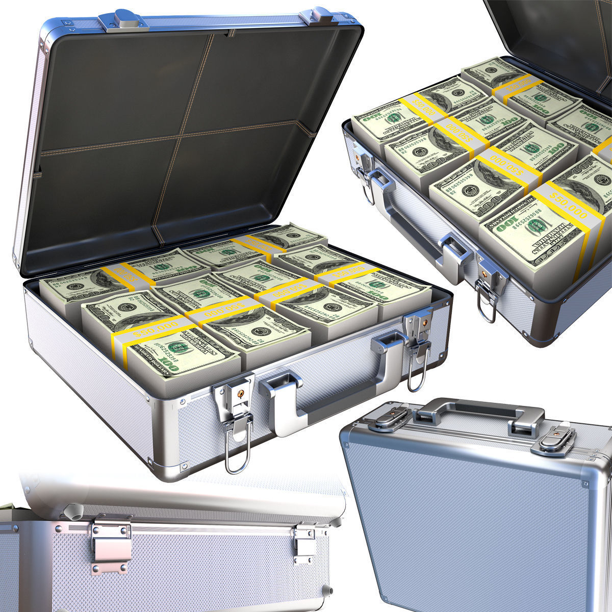 Case 300 Thousand Dollars 3D Model Animated CGTrader