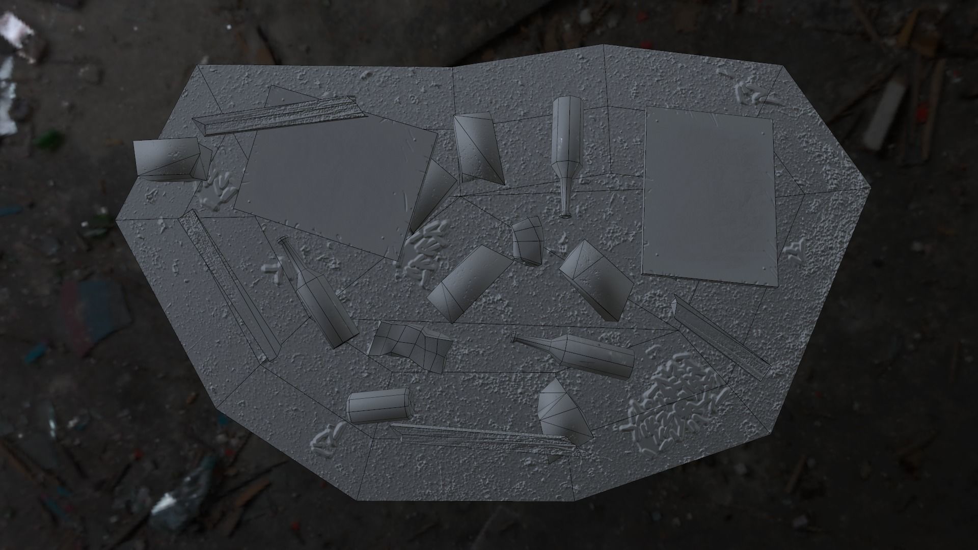 3D model Garbage pile of papers on rock VR / AR / low-poly | CGTrader