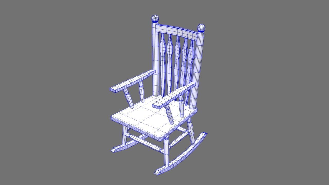 3D model Wooden Rocking Chair VR / AR / low-poly | CGTrader