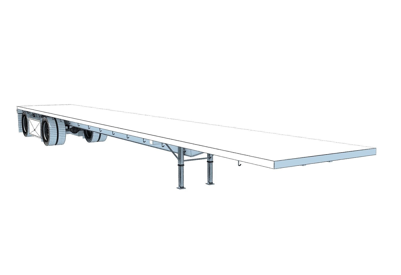 Flatbed Trailer 3D Models 3D model | CGTrader