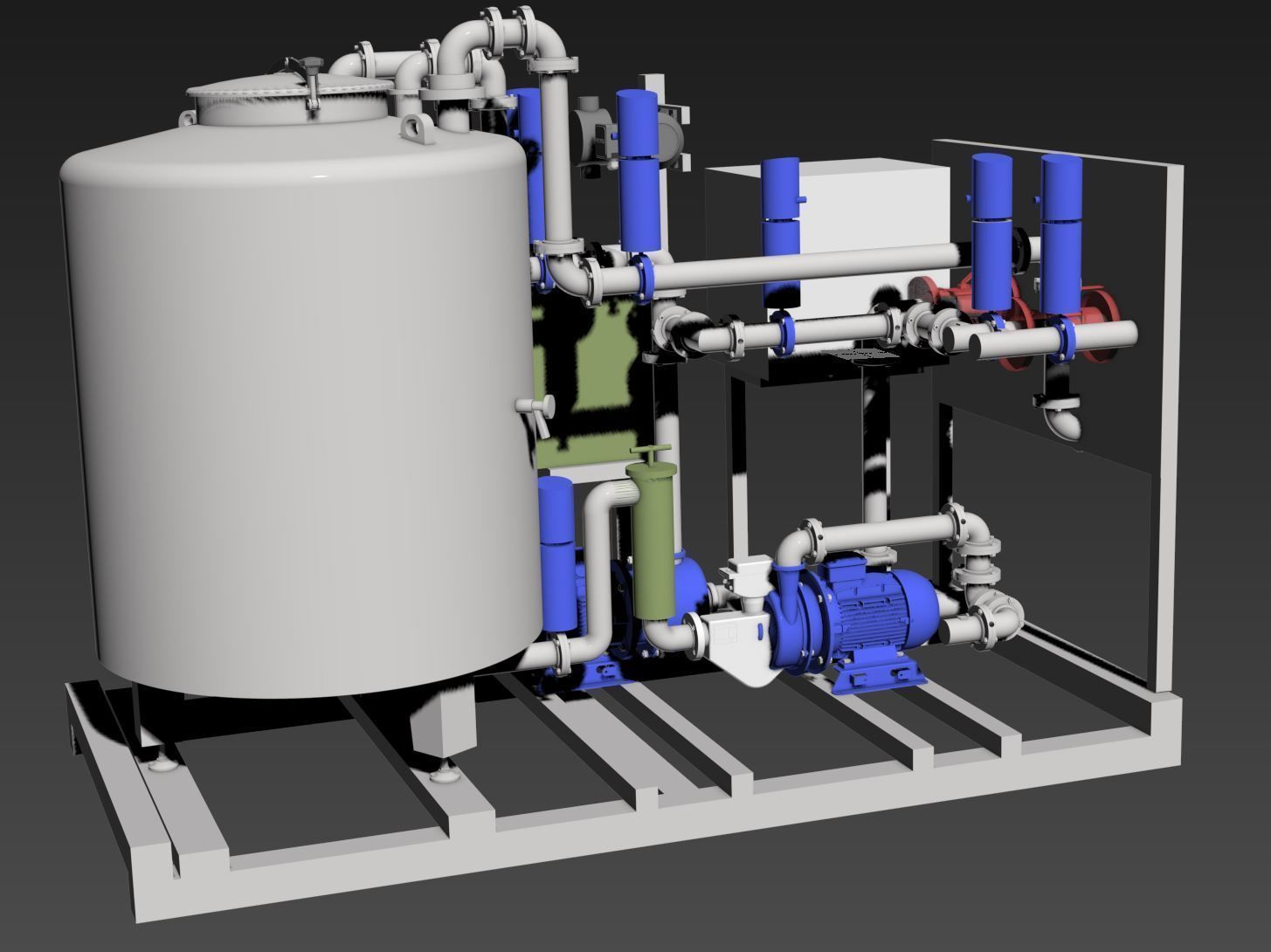 Industrial clean in place washing CIP 3D model | CGTrader