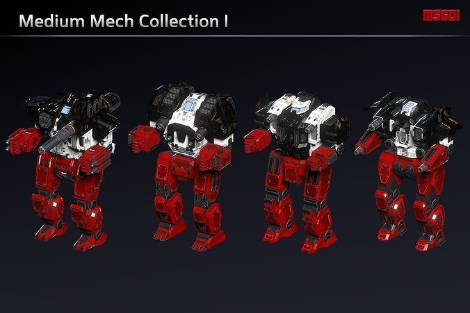 Medium Mech Collection I VR / AR / low-poly | CGTrader