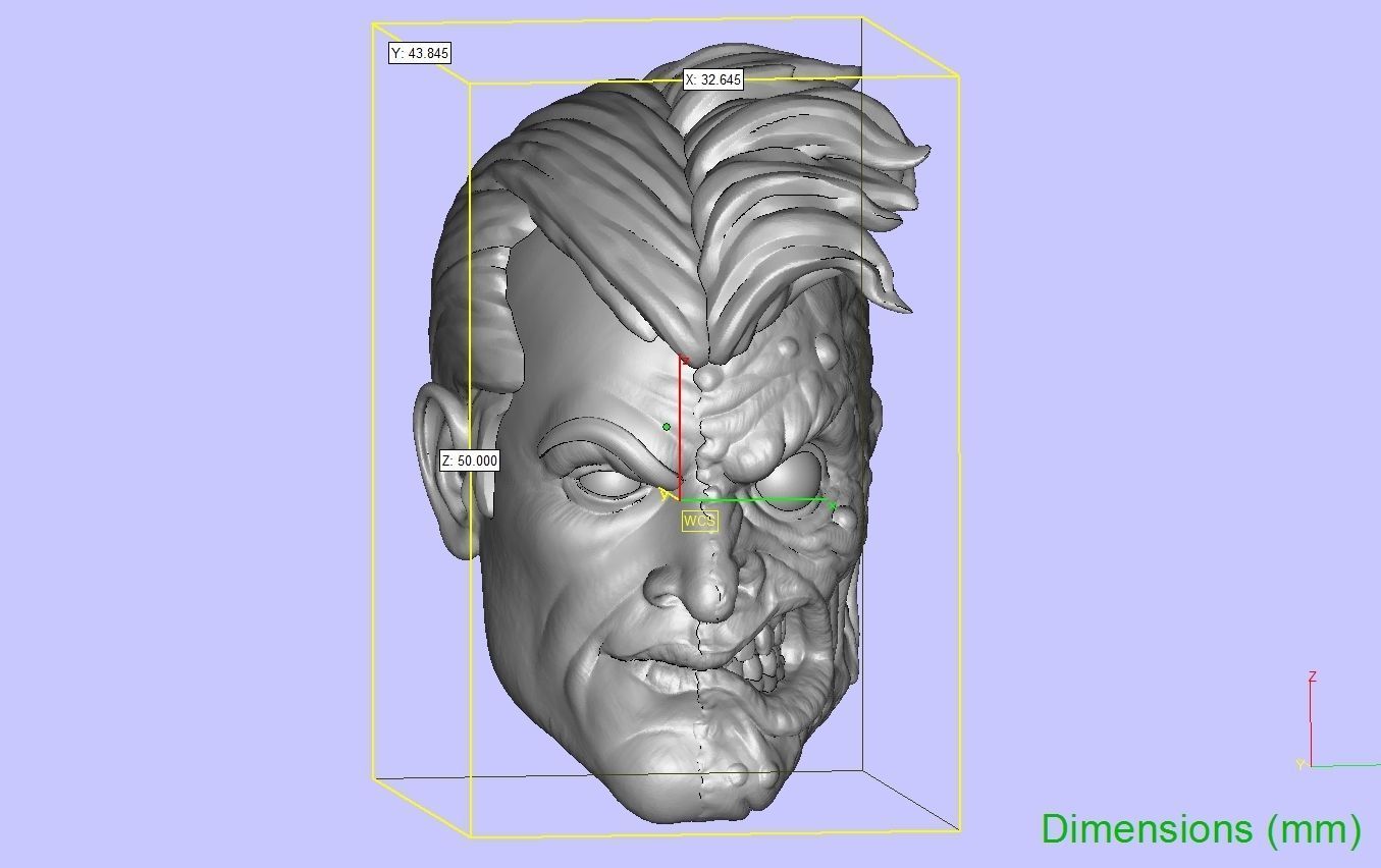 Two-Face 3D model 3D printable | CGTrader