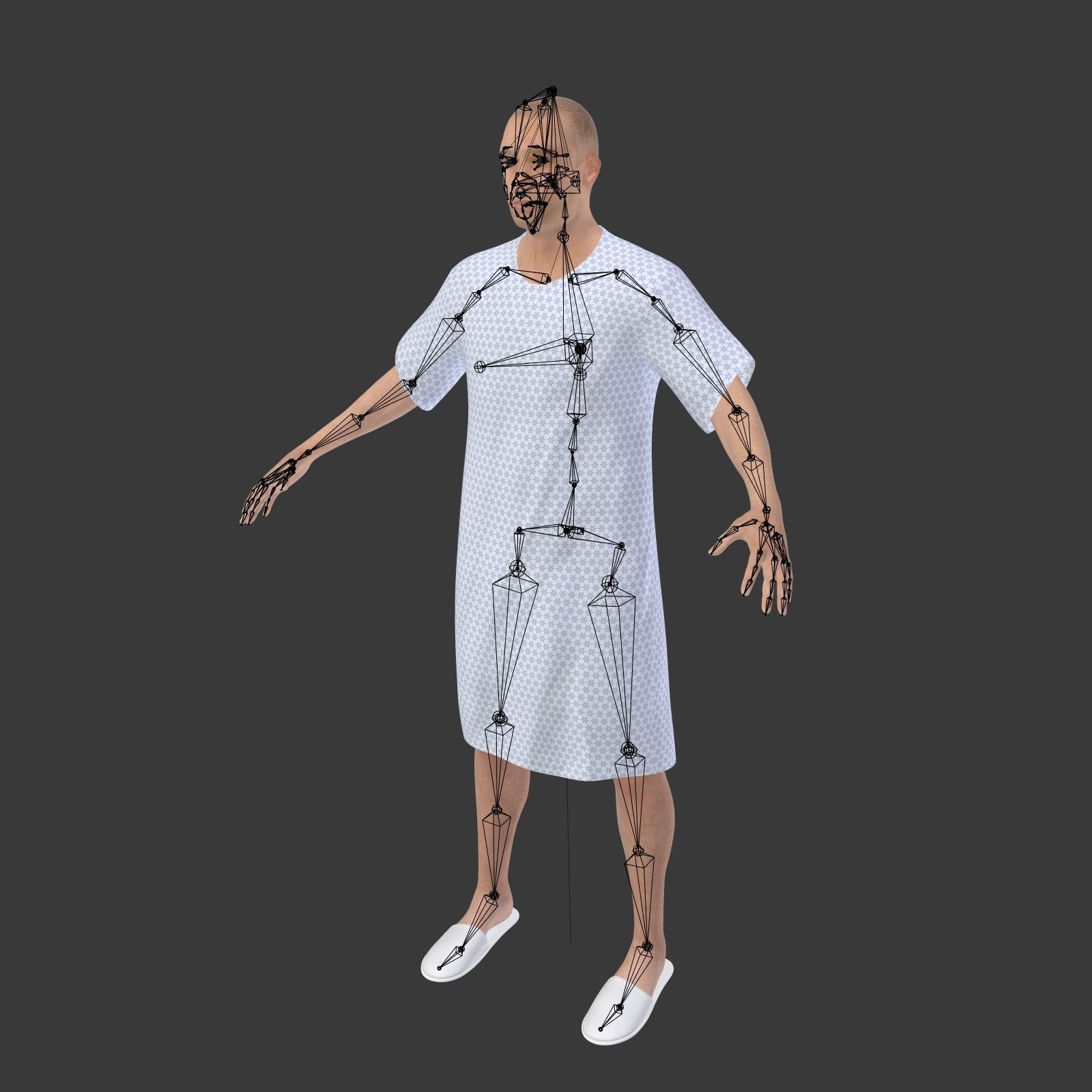 Old Man - Hospital Patient 3D model | CGTrader