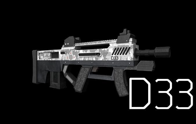 3D model D33 Assault Rifle - GameReady - LowPoly VR / AR / low-poly ...