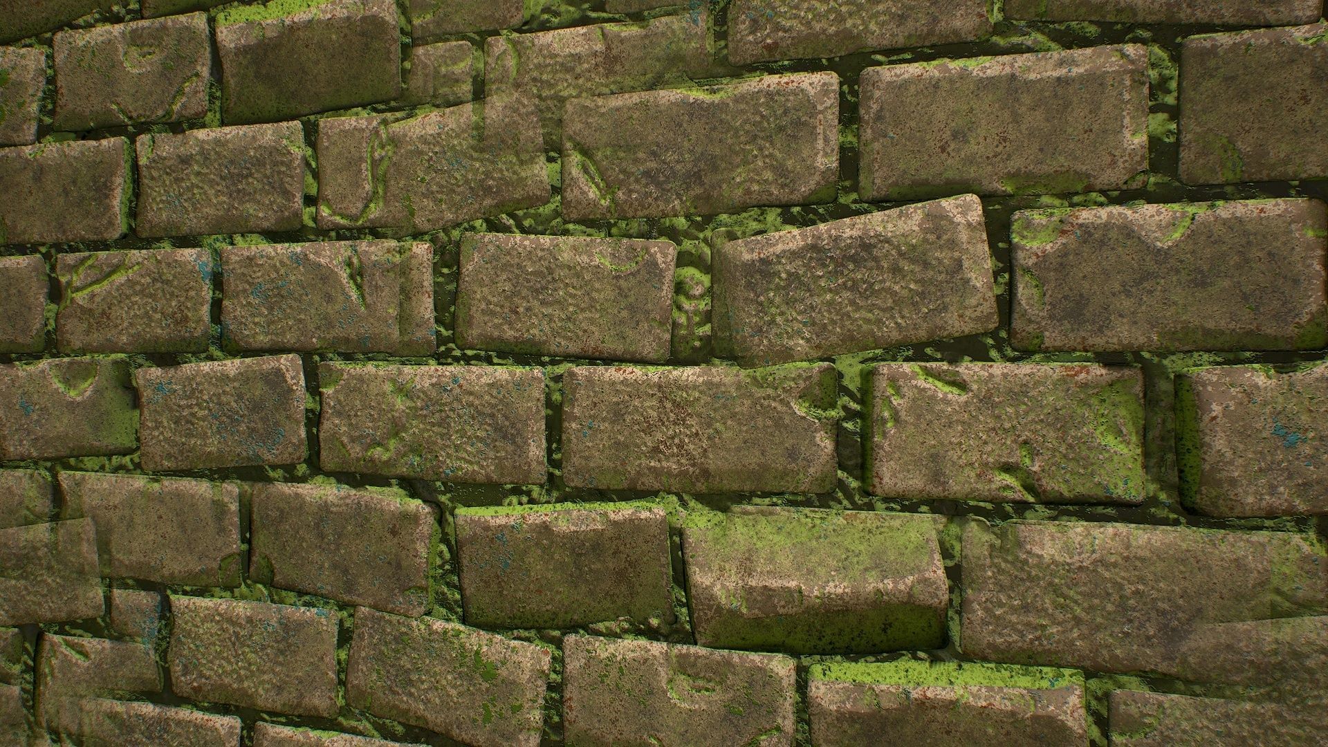 Texture PBR tileable fantasy brick wall textures VR / AR / low-poly ...
