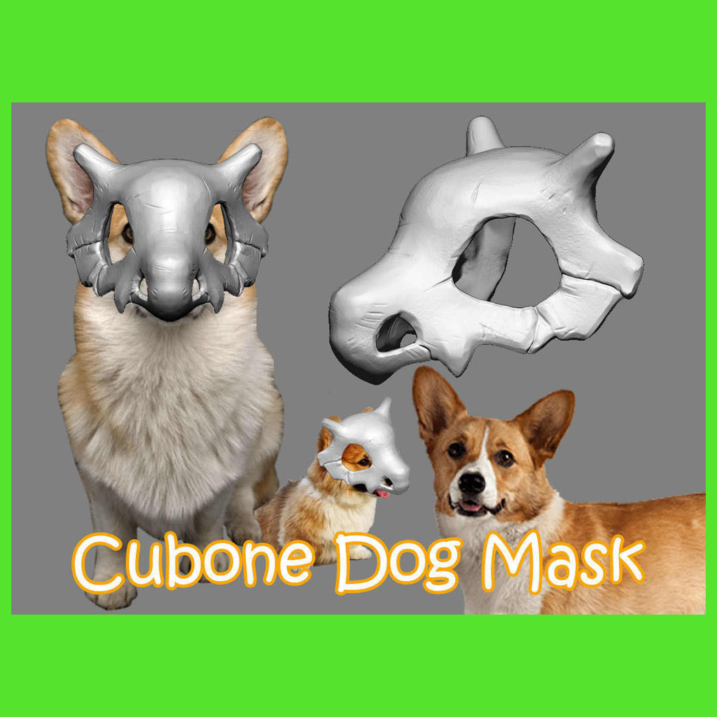 Pokemon Cubone Dog Mask - Cubone Cosplay for Pet 3D model 3D printable ...