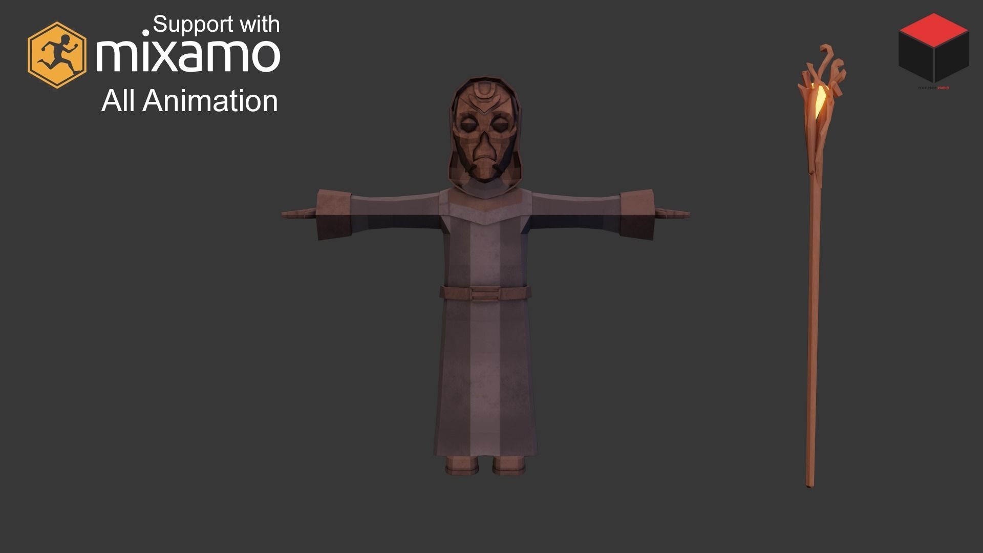 3D model Priest Character VR / AR / low-poly rigged animated | CGTrader