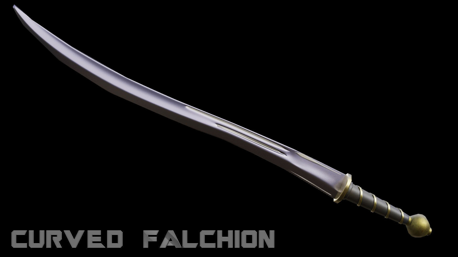 3D model Curved Falchion Blade VR / AR / low-poly | CGTrader