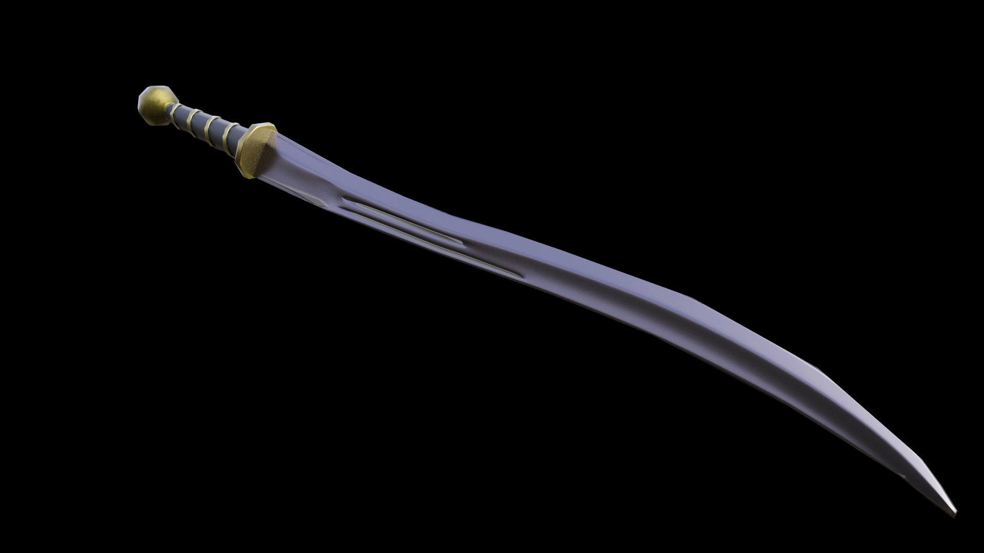 3D model Curved Falchion Blade VR / AR / low-poly | CGTrader