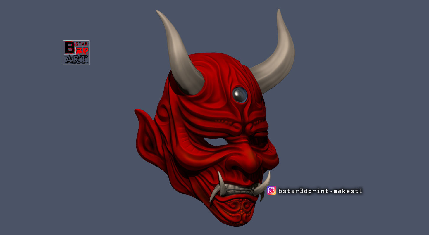 Devil Mask-Hannya Mask-Samurai Mask-Satan mask for cosplay 3D model 3D ...