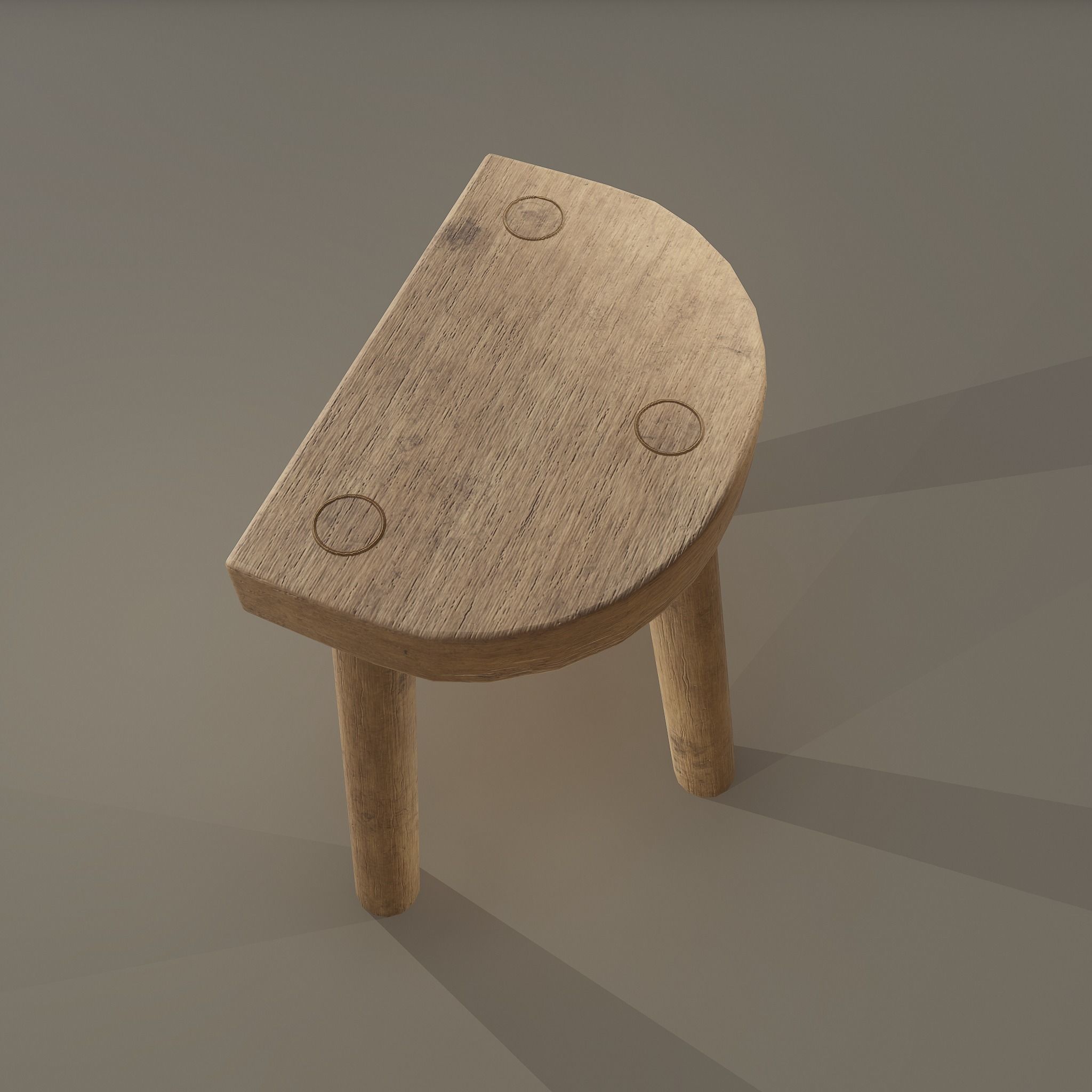 3 Legged Wooden Stool free VR / AR / low-poly 3D model | CGTrader