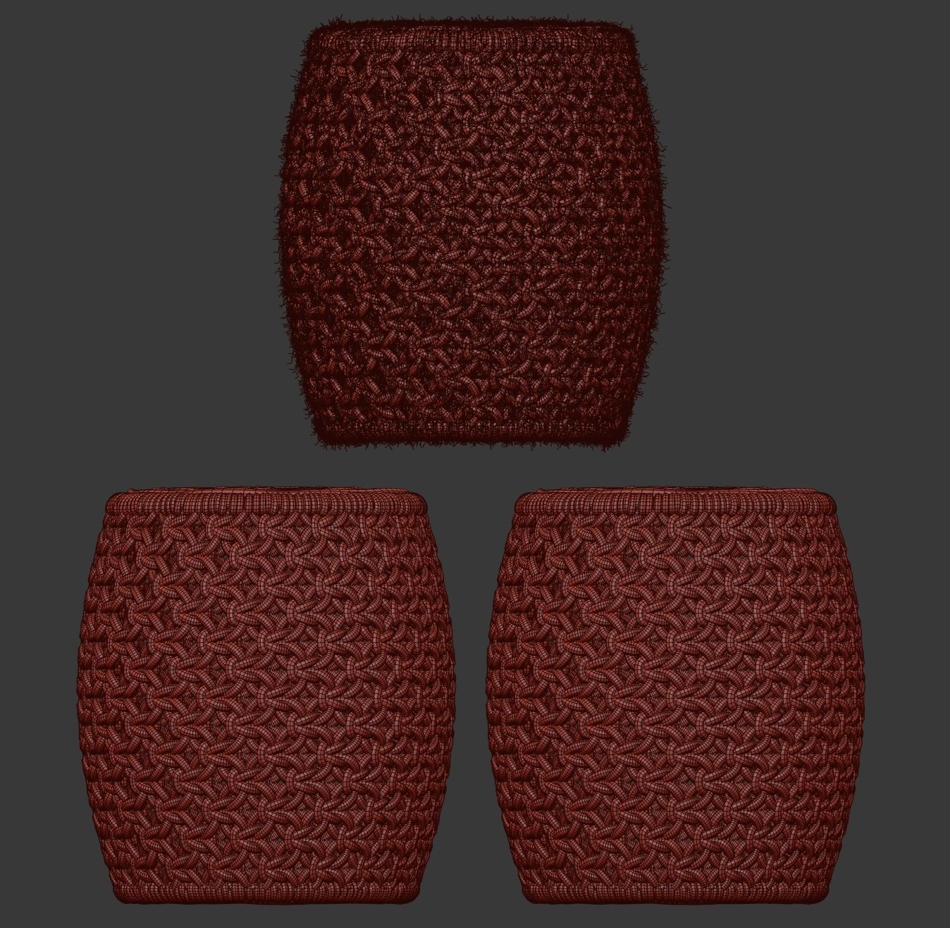 Set of wicker poufs Angela Stool by Madegoods - 3 models 3D model ...