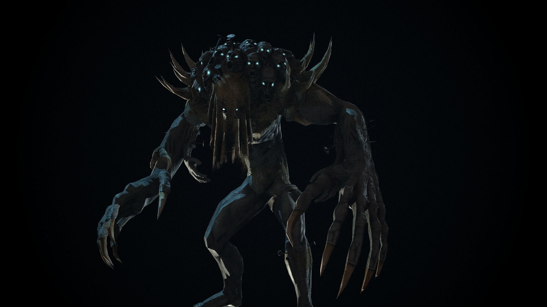 3D model Reaper creature with long arms and claws VR / AR / low-poly ...