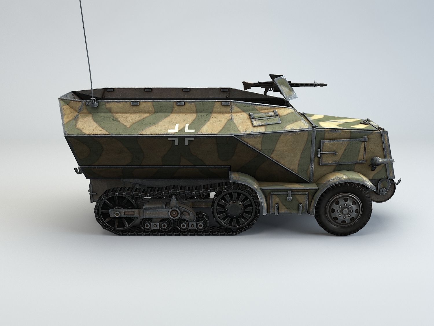 3D model Low Poly U 304 F Leichter SchutzenPanzerWagen VR / AR / low ...