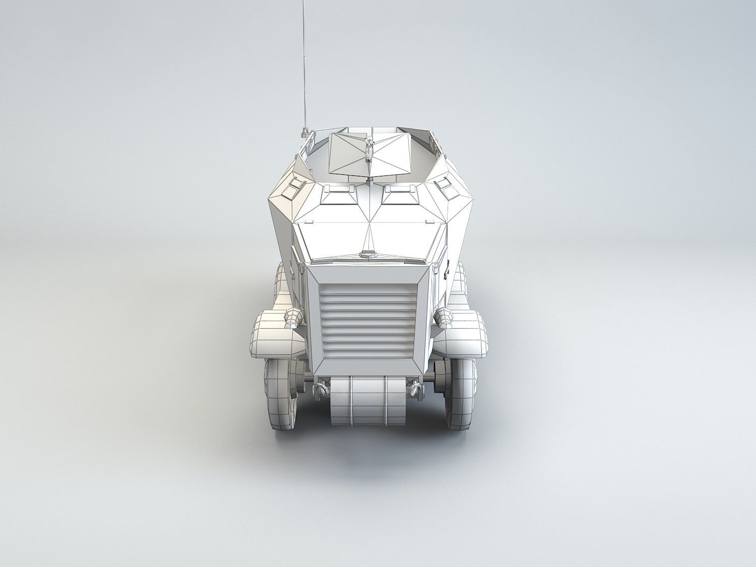 3D model Low Poly U 304 F Leichter SchutzenPanzerWagen VR / AR / low ...