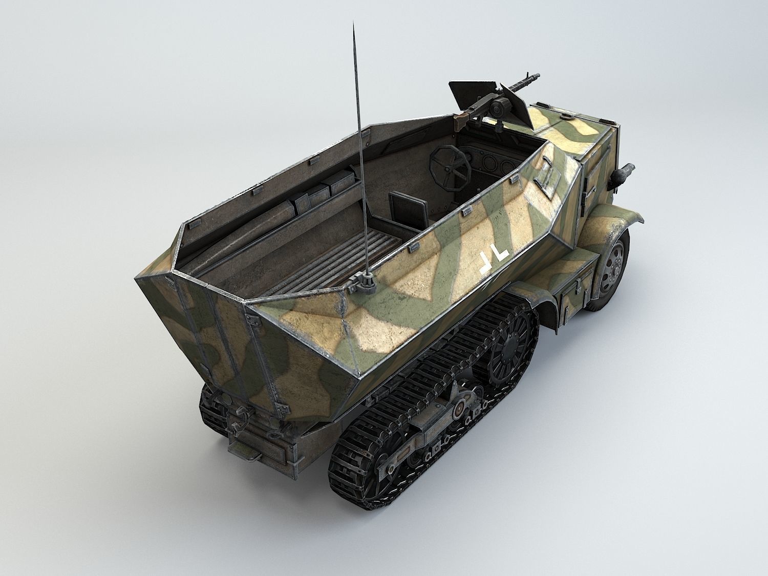 3D model Low Poly U 304 F Leichter SchutzenPanzerWagen VR / AR / low ...